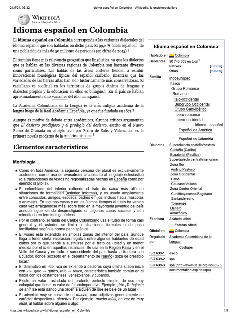 Español en Colombia: Dialectos y Usos | PDF | Lingüística | Fonética