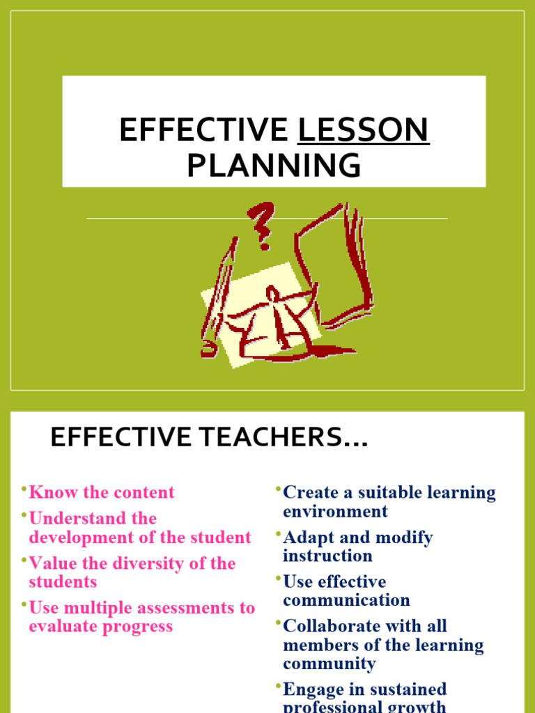 Effective Lesson Planning | PDF | Teachers | Learning