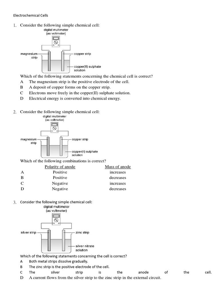 Electrochemical-Cells-MCA-2 | PDF | Electrode | Electrochemistry