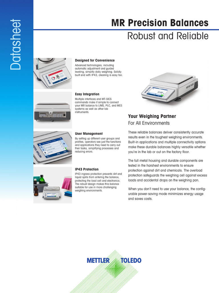 mr-series-precision-balances-data-sheet | PDF | Engineering Tolerance ...