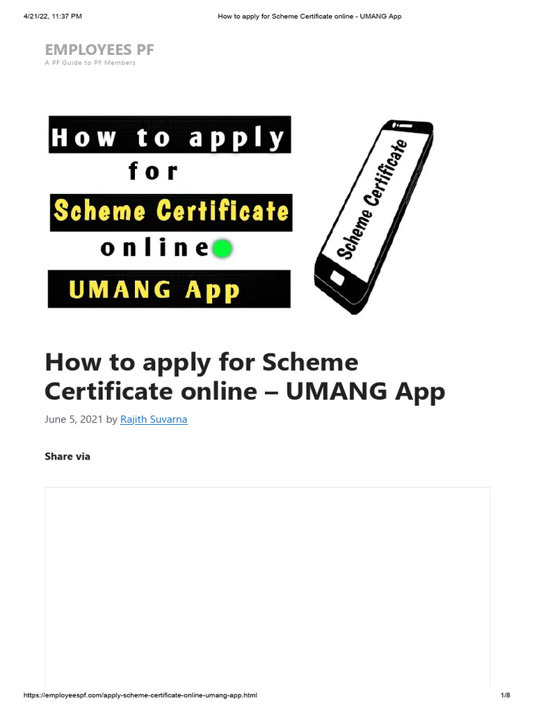 how to apply for scheme certificate online - UMANG app | PDF