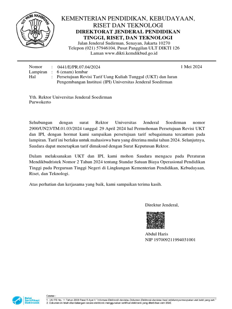 Document Persetujuan 01 Mei 2024 | PDF