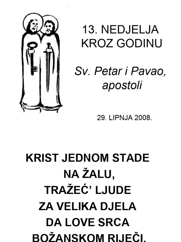 16 - SV Petar I Pavao - 13 Kroz Godinu A | PDF