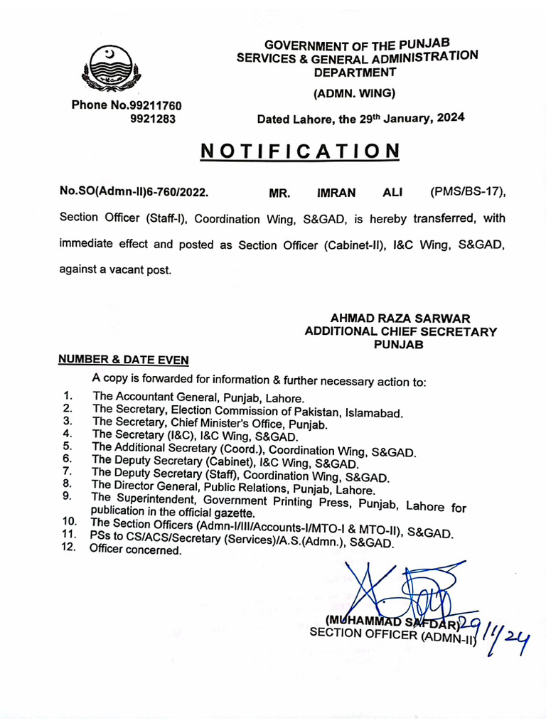 SO(Cabinet-II) Notification | PDF