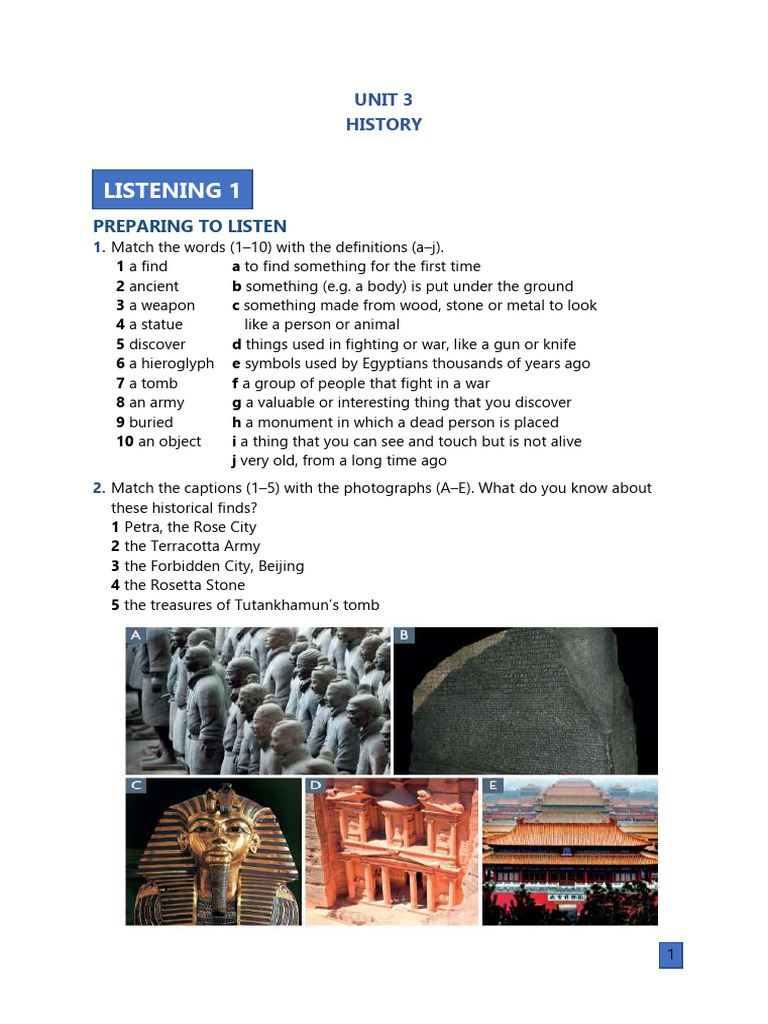 Unit 3 Listening 1 2023 | PDF | Linguistics | Grammar