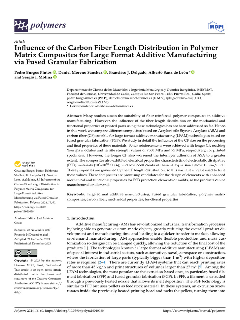 Influence of The Carbon Fiber Length Distribution | PDF | Composite ...