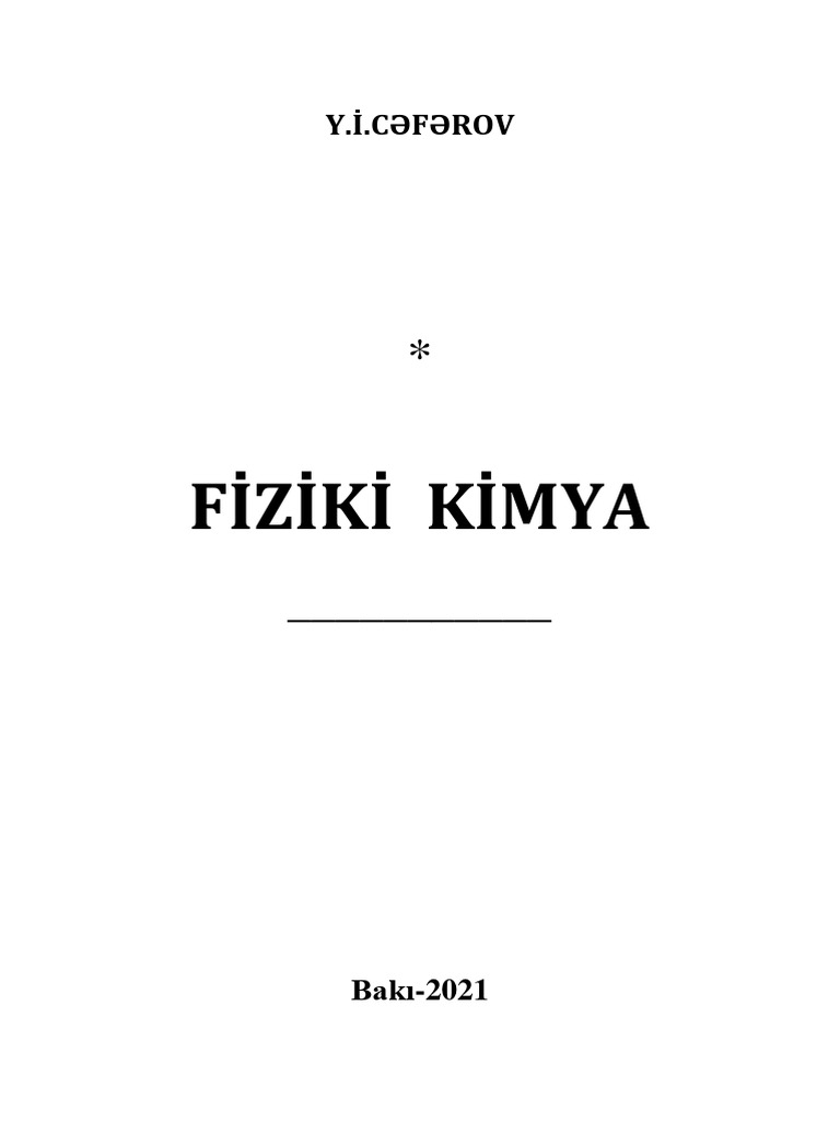 Fiziki Kimya | PDF