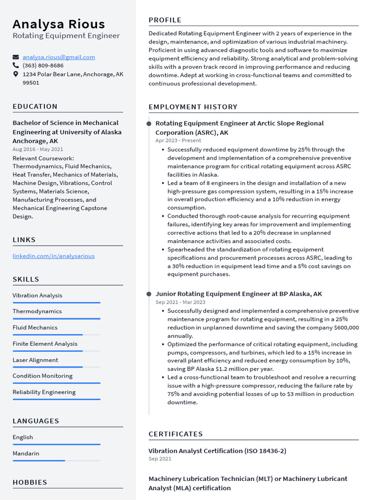 Rotating Equipment Engineer Profile | PDF | Reliability Engineering ...