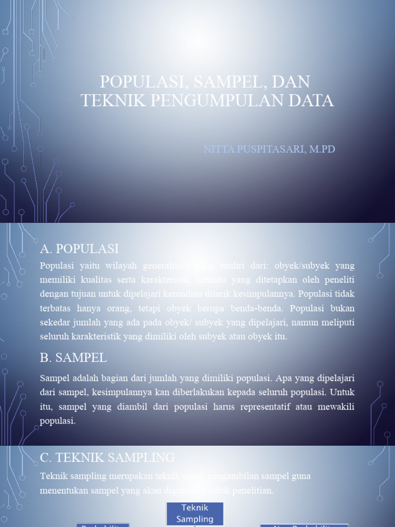 Populasi, Sampel, Dan Teknik Pengumpulan Data - PPT5 | PDF