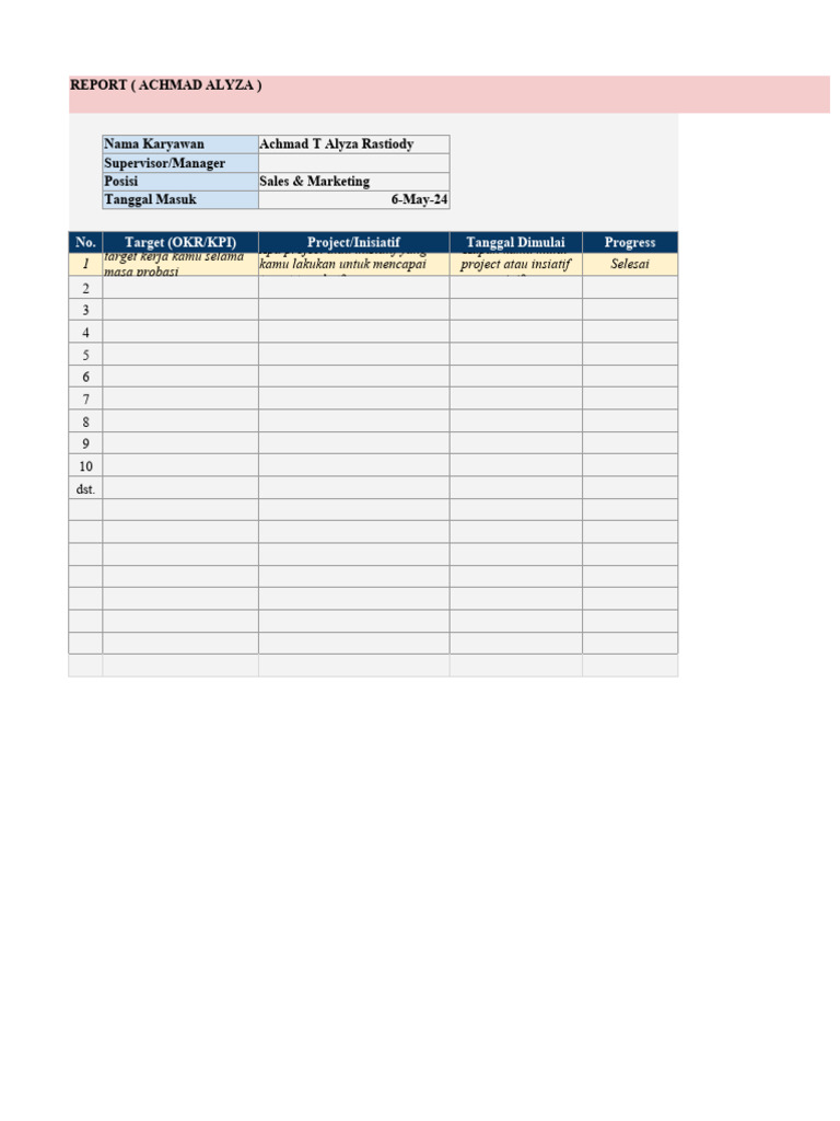 Worksheet - Probation - ID | PDF