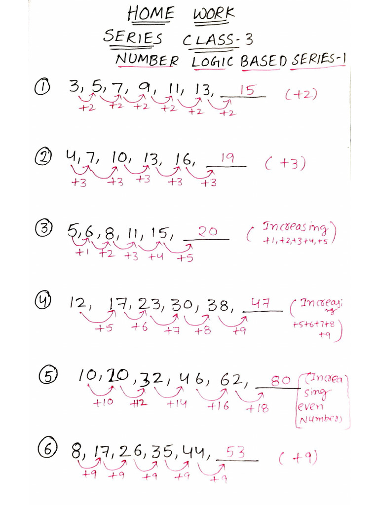 INTELLIGENCE-3 Number Logic Based Series 1 Solutions | PDF