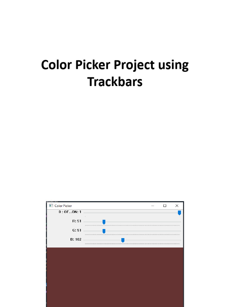 Color Picker with OpenCV Trackbars | PDF