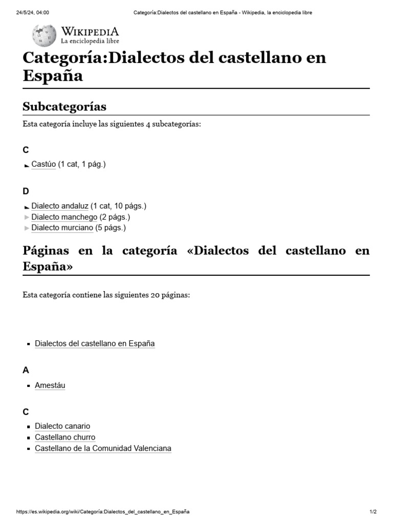Dialectos del Castellano en España | PDF