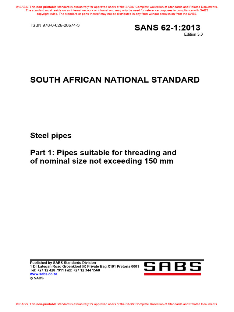 Sans62 1 | PDF | Pipe (Fluid Conveyance) | Screw