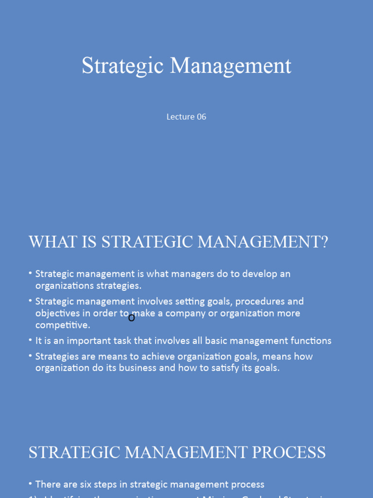 Strategic Management Overview and Process | PDF | Strategic Management ...