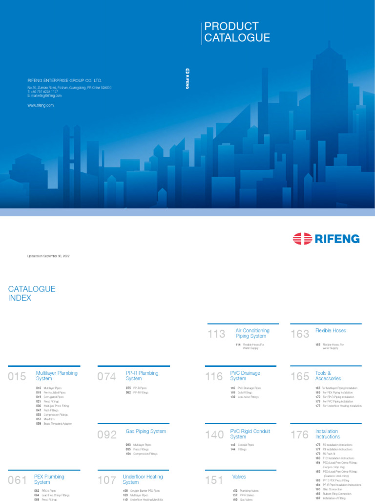 File 1680091876 RIFENG Product System Catalogue (2) Compressed 3.29 | PDF | Pipe (Fluid ...