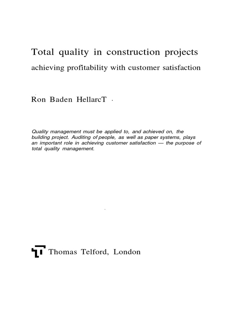 Total Quality in Construction Projects Achieving Profitability With ...