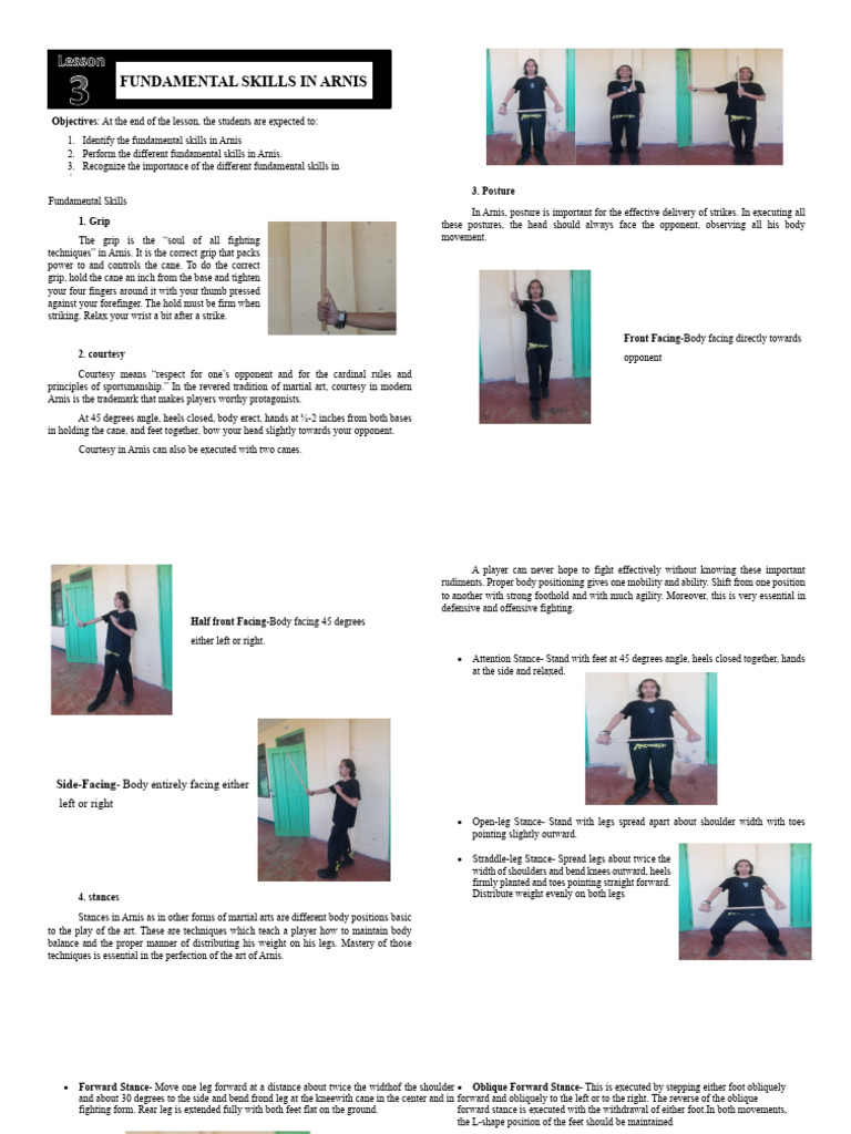 LESSON 3 ARNIS | PDF | Foot | Hand
