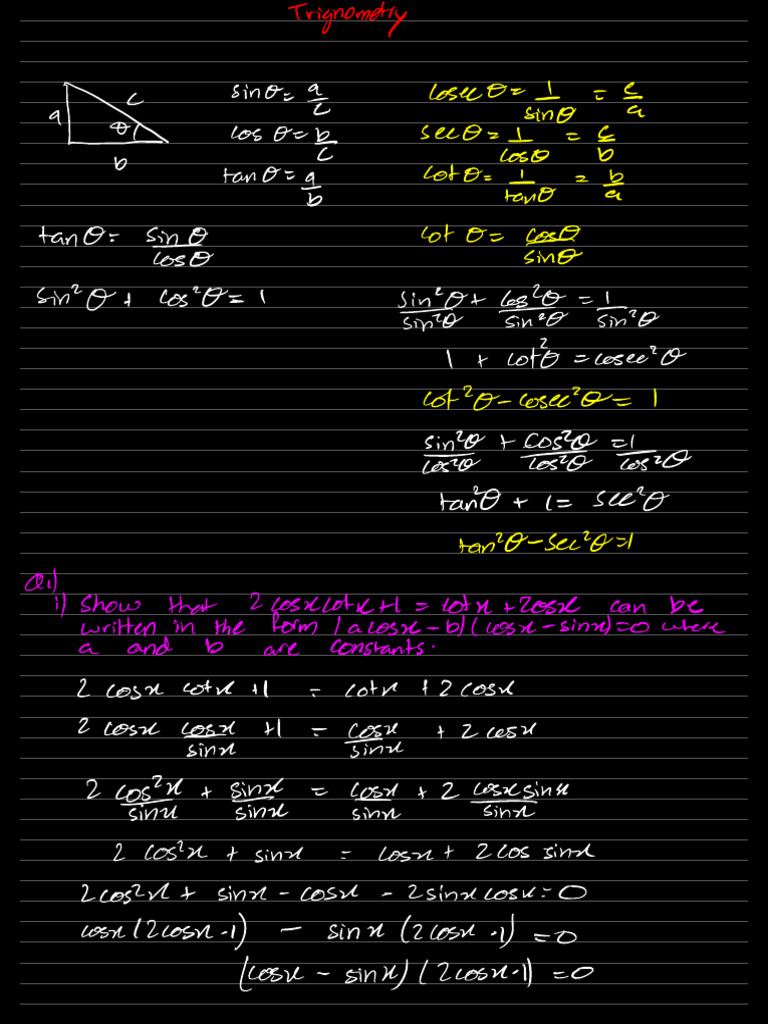 Trignometry A2 | PDF
