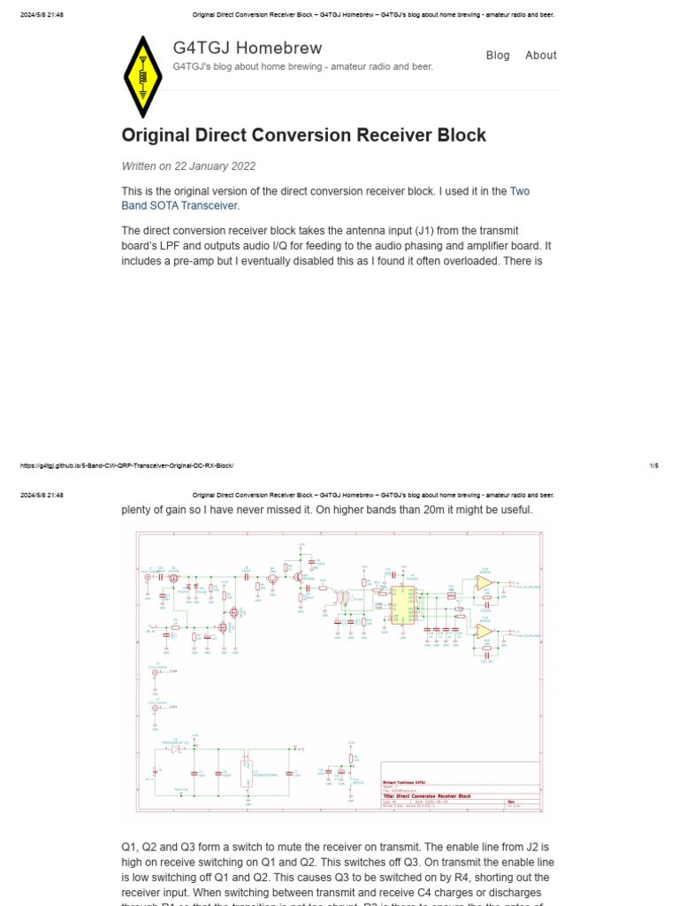Original Direct Conversion Receiver Block - G4TGJ Homebrew - G4TGJ's ...