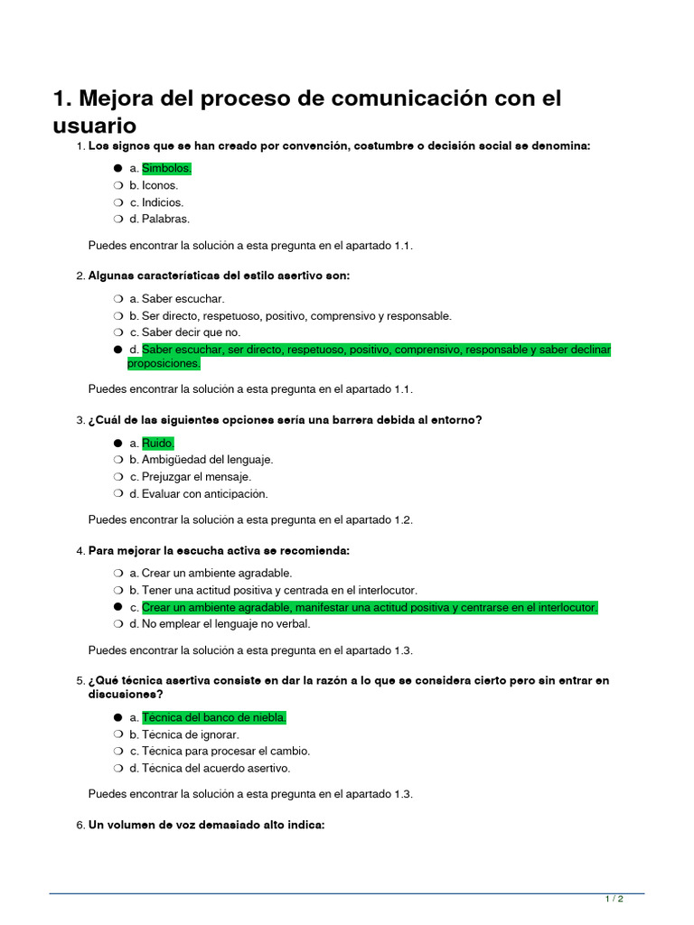 Test Tema 1 | PDF | Comunicación