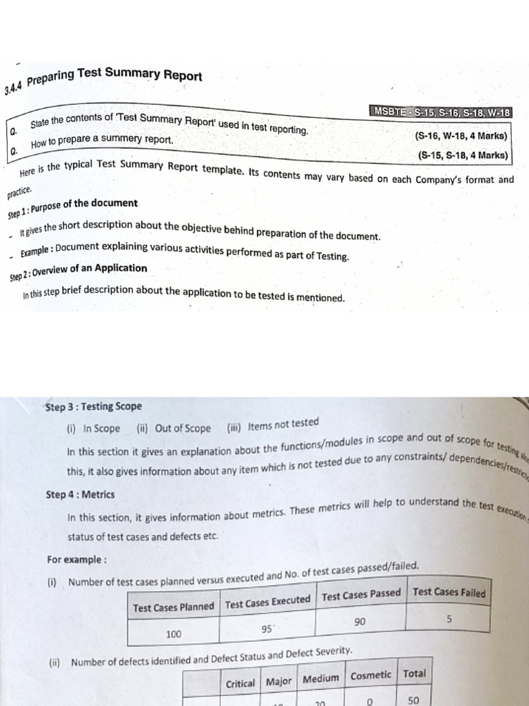 How To Prepare Test Summary Report and It's Contents | PDF