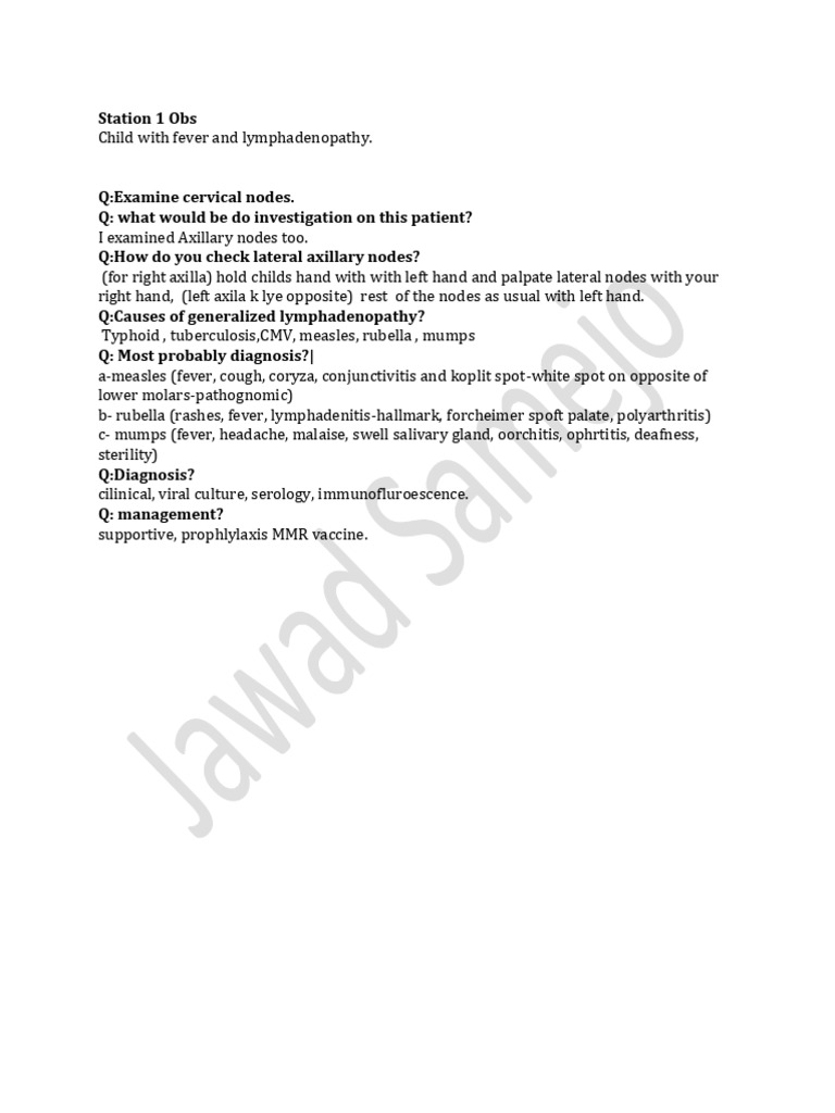 Paeds Osce Batch Compiled and Solved-1 | PDF | Causes Of Death | Diseases And Disorders