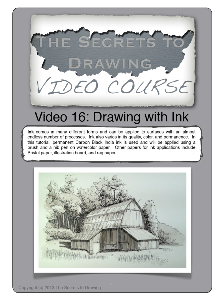3 The Secrets To Drawing Video 16 Drawing With Ink | PDF | Drawing | Ink