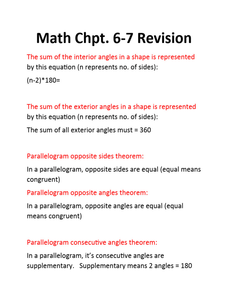 Math CHPT 6 Rev | PDF | Triangle | Rectangle
