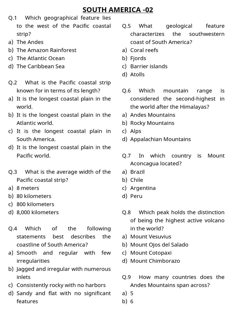 GK 2 | PDF | Andes | South America
