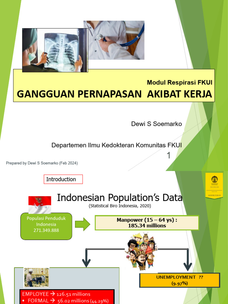 K18 - Penyakit Paru Akibat Kerja Revisi (Modul Respirasi, Febuari 2024) | PDF