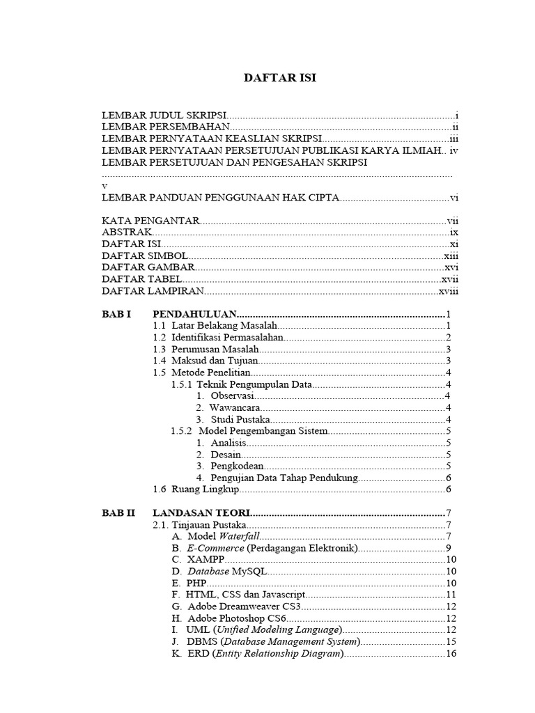 Contoh Daftar Isi | PDF | Seni | Komputer