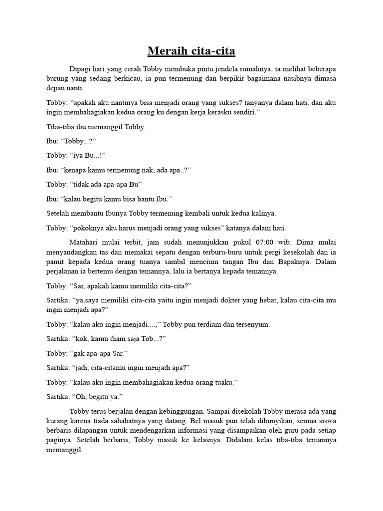 Cita-Cita Tobby: Perjalanan Menuju Sukses | PDF | Ilmu Sosial