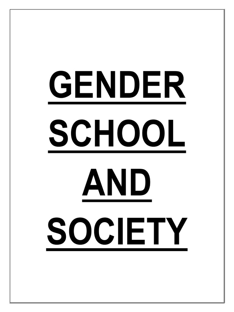Gender School and Society | Download Free PDF | Gender Studies | Gender ...