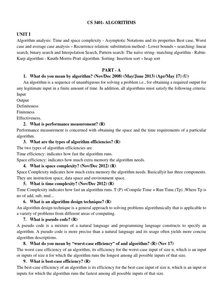 unit 1 algo | PDF | Time Complexity | Computing