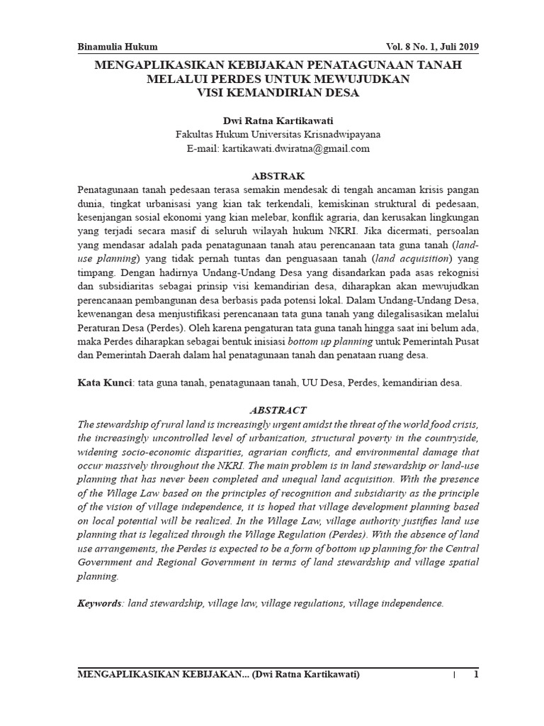 Kemandirian Desa lewat Perdes | PDF