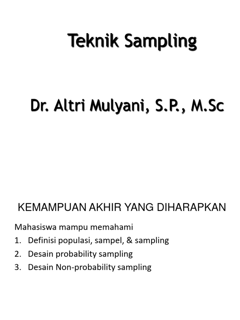 Teknik Sampling | PDF