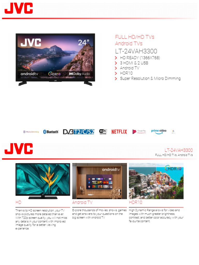 Lt-24vah3300 JVC | PDF | Television | Film And Video Technology
