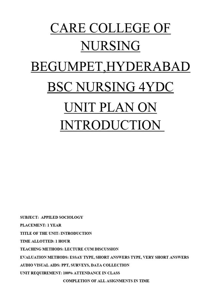 Socio 1 Unit Plan | PDF | Sociology | Lecture