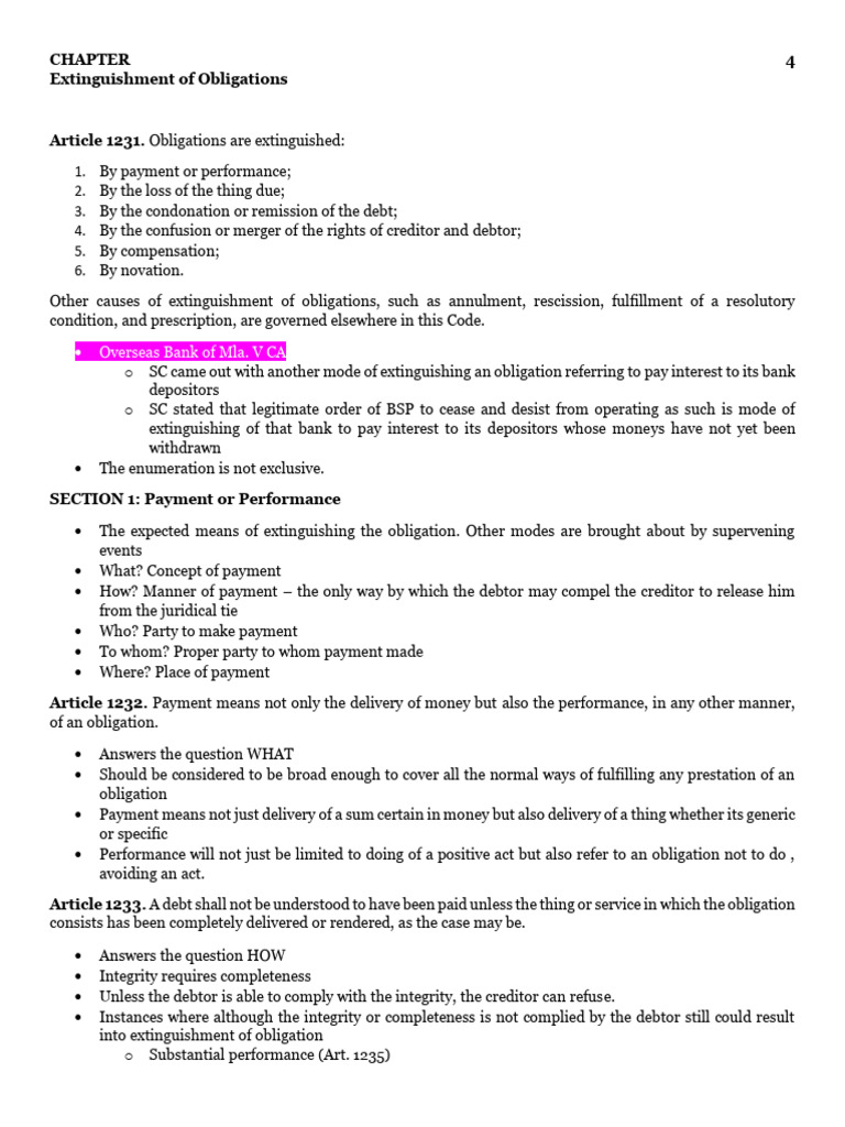 ObliCon Chapter 4 - Aba Aba Aba Aba | PDF | Bankruptcy | Payments