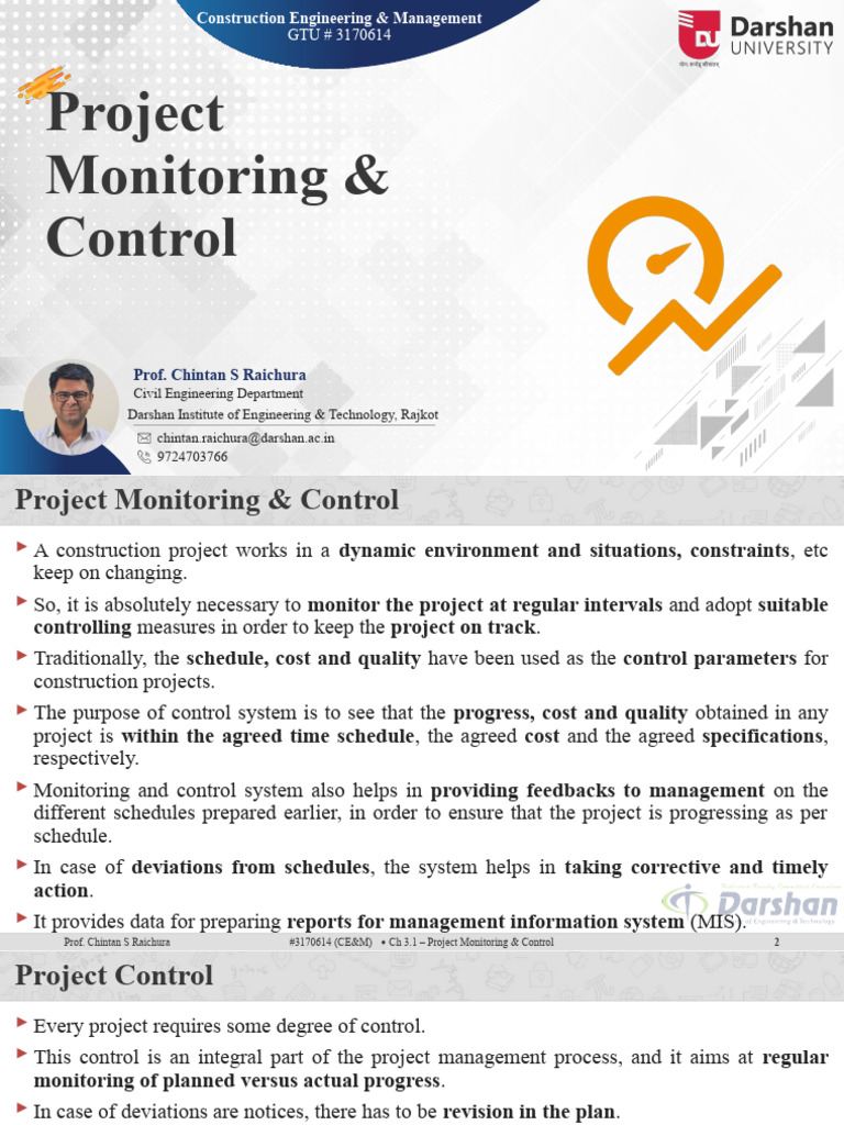 Ch 3 Project Monitoring And Control Pdf Lean Manufacturing Project Management