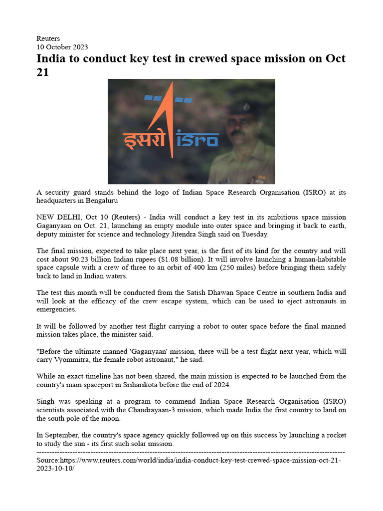 Daily Space News 11-10-2023 | PDF | Nasa | International Space Station