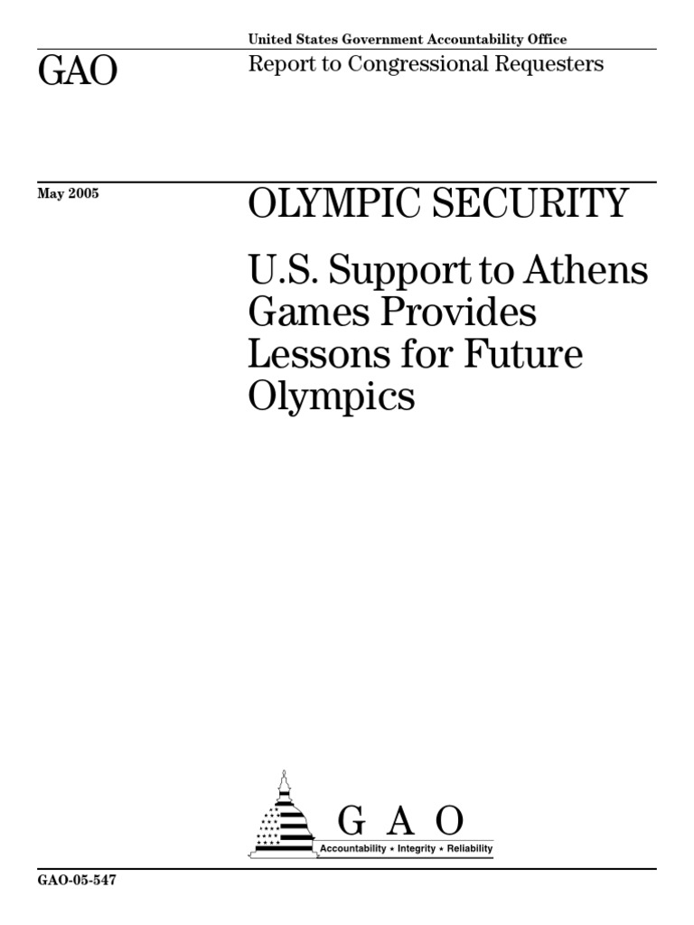 2004 Olympic Security - GAO Report | PDF | Olympic Games | United ...