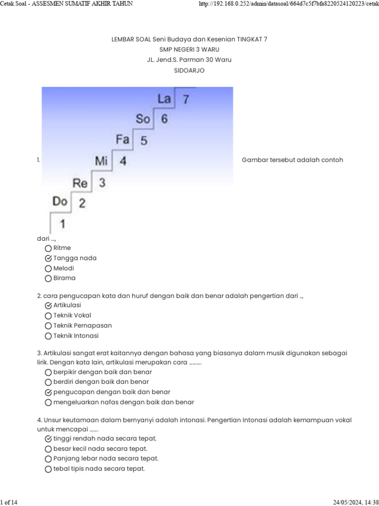Cetak Soal - ASSESMEN SUMATIF AKHIR TAHUN | PDF