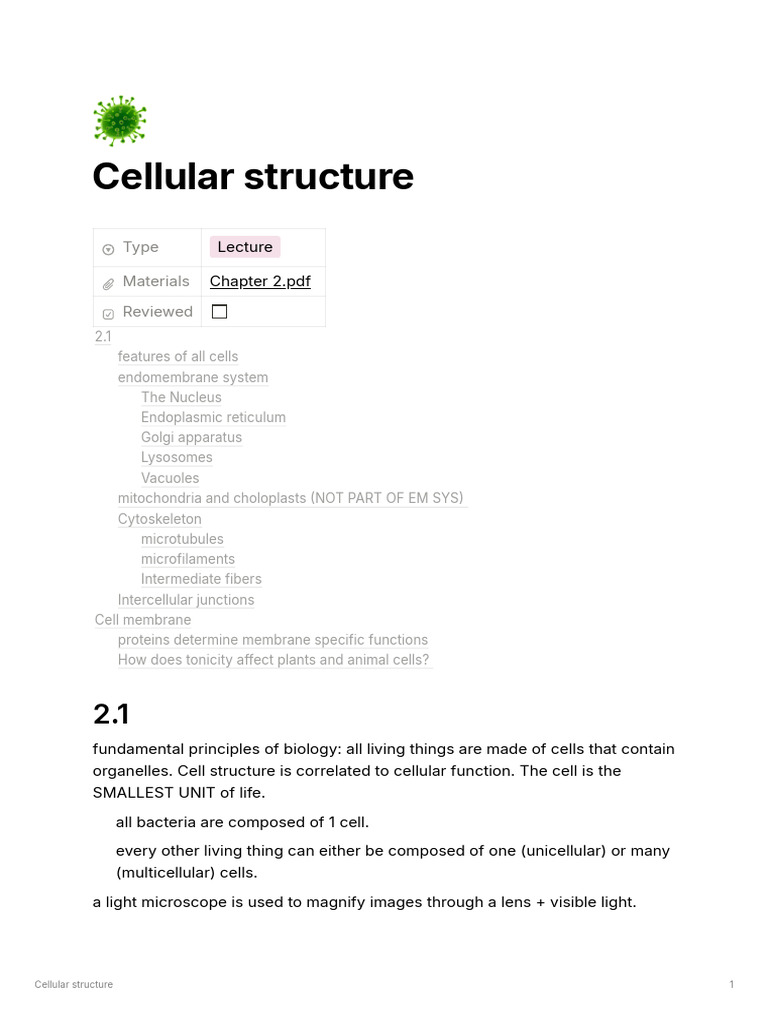 Cellular Structure - AP Biology | PDF | Endoplasmic Reticulum | Cell ...