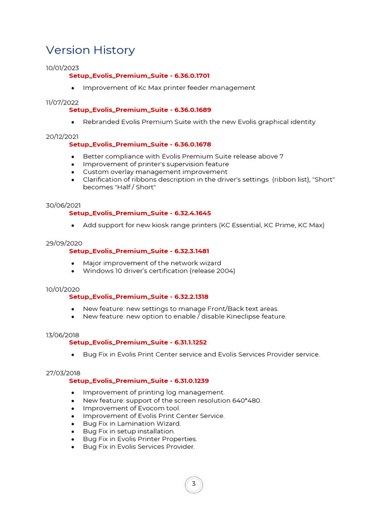 Evolis Premium Suite Windows Version History-3 | PDF