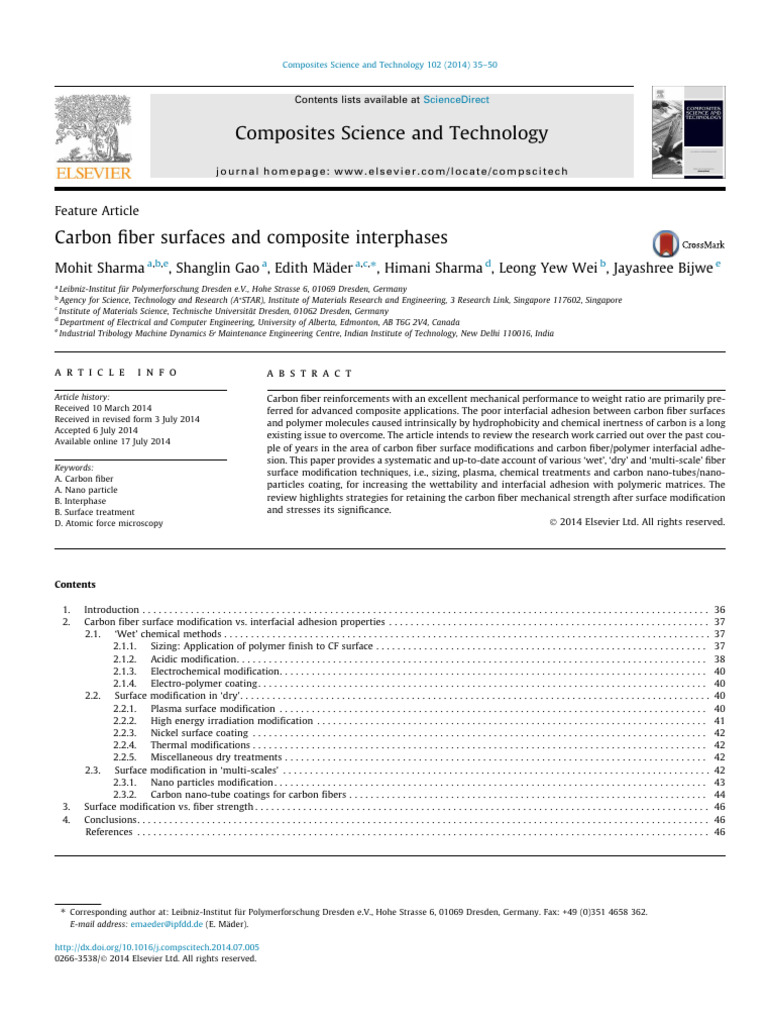 Carbon Fiber Surfaces and Composite Inte | PDF | Composite Material | Epoxy
