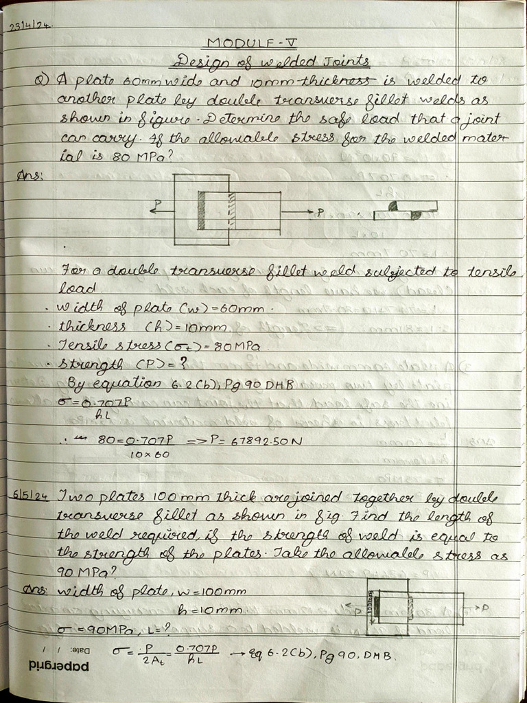 DDM Design (Design of Welded Joints) | PDF