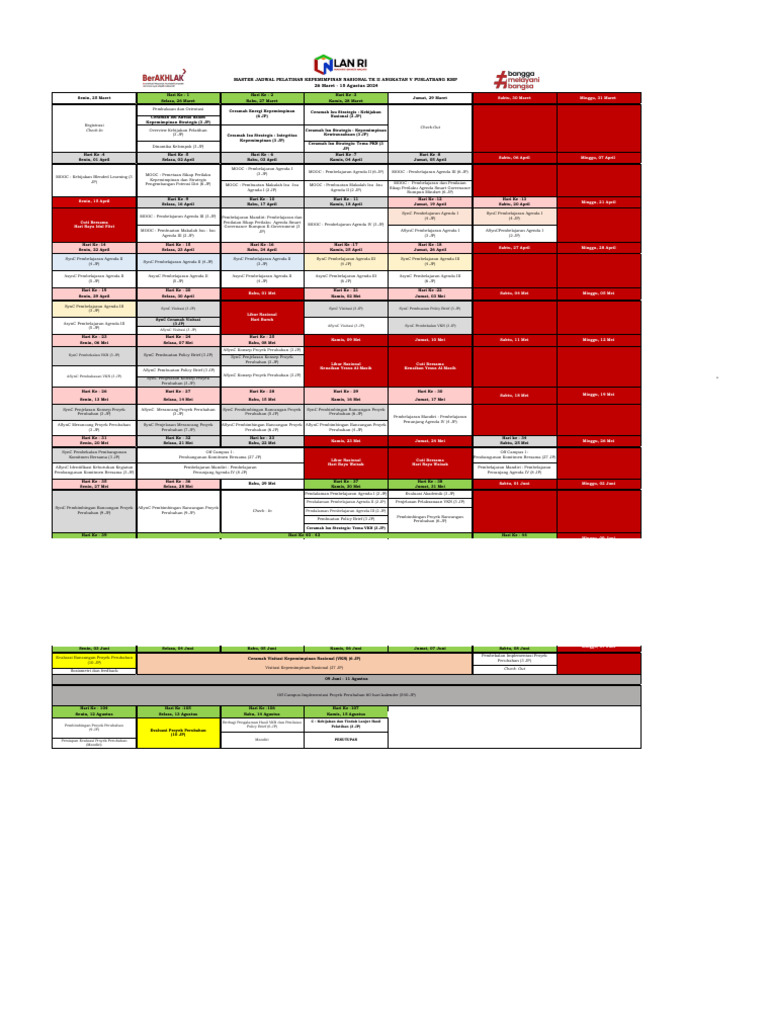 Master Jadwal 2024.xlsx - Google Sheets | PDF