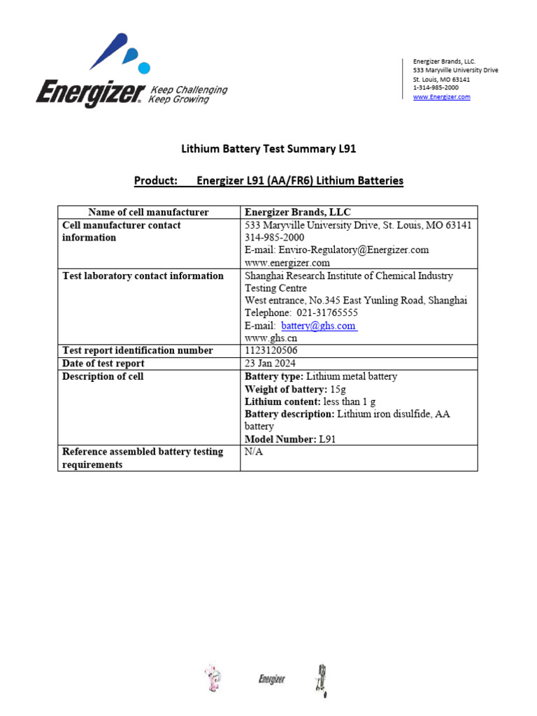 L91trans - 26feb2024 - Test Summary | PDF | Lithium Ion Battery ...